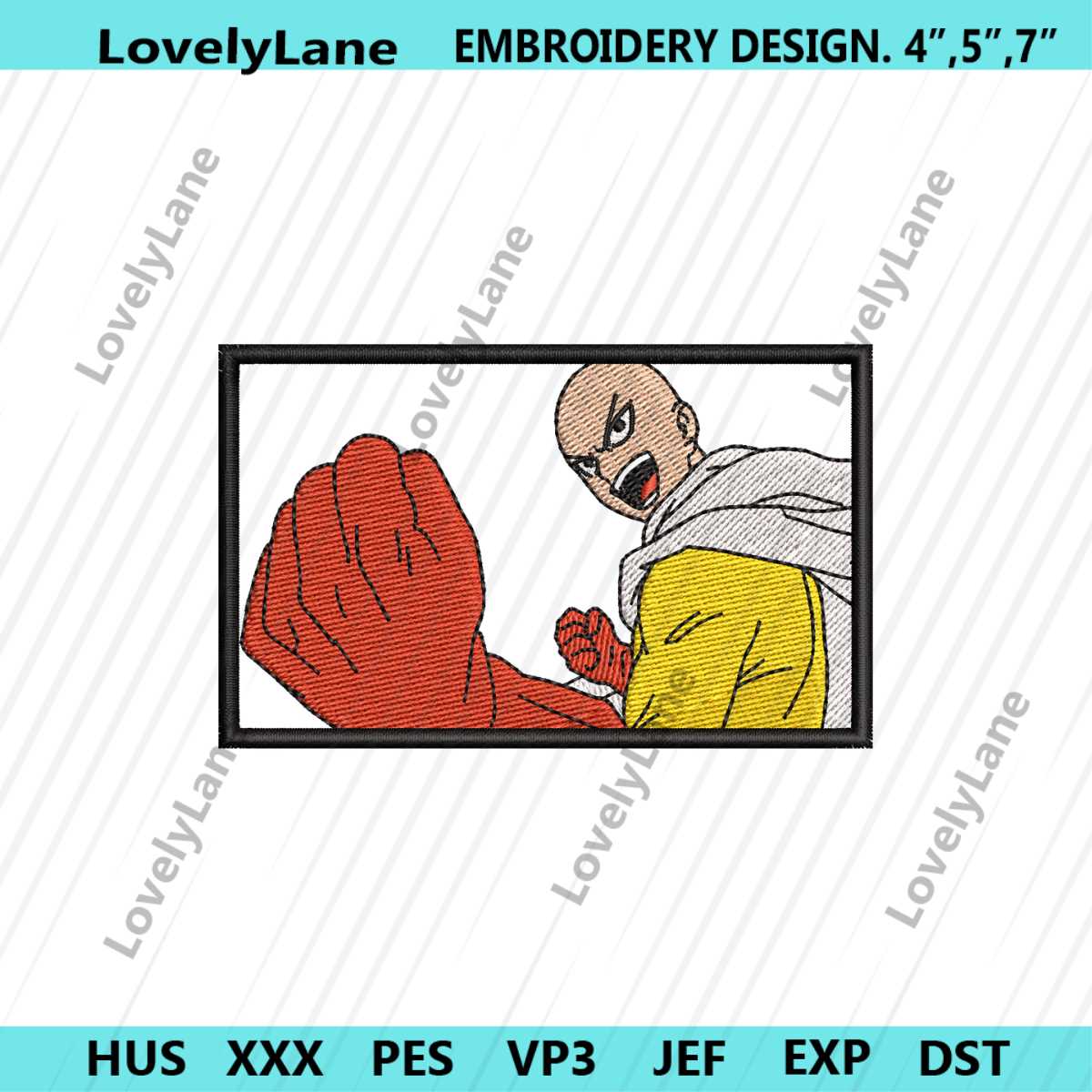 Saitama Anime Embroidery Design One Punch Man Anime File - Inspire Uplift