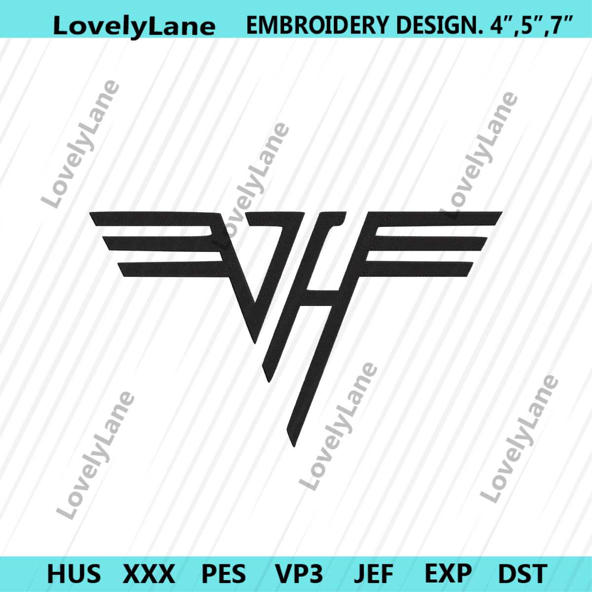 Van Halen Logo Rock Band Embroidery Design Download File | Inspire Uplift