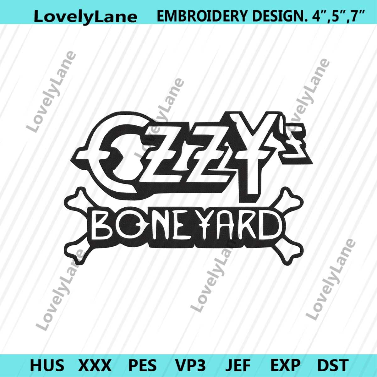 Ozzy's Boneyard Logo Rock Band Embroidery Design Download Fi | Inspire ...