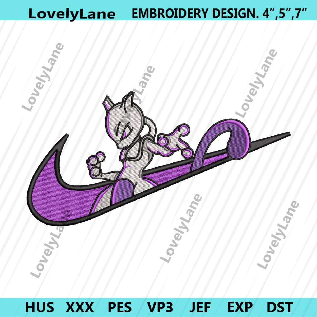 MEWTWO Nike Fashion Logo Embroidery Design Download | Inspire Uplift