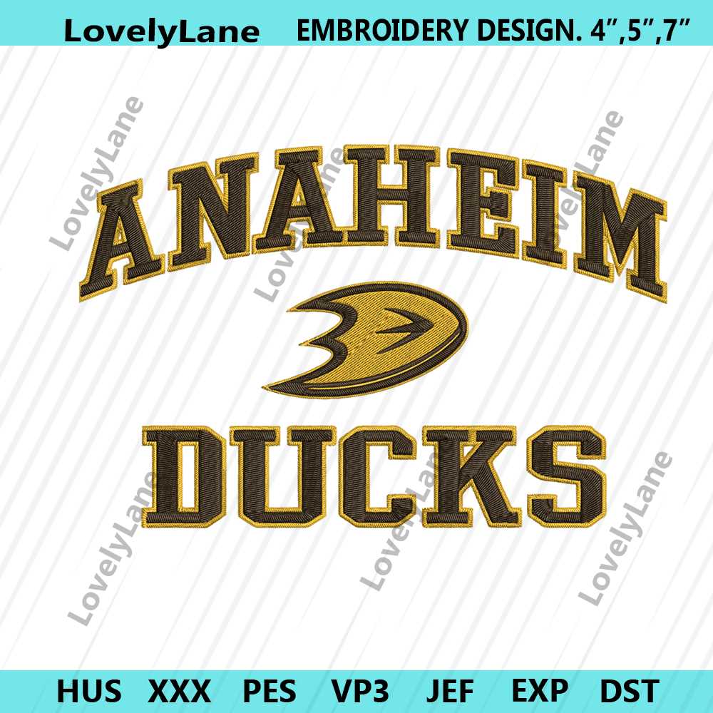 Anaheim Ducks Wordmark Logo Machine Embroidery, Anaheim Duck | Inspire ...