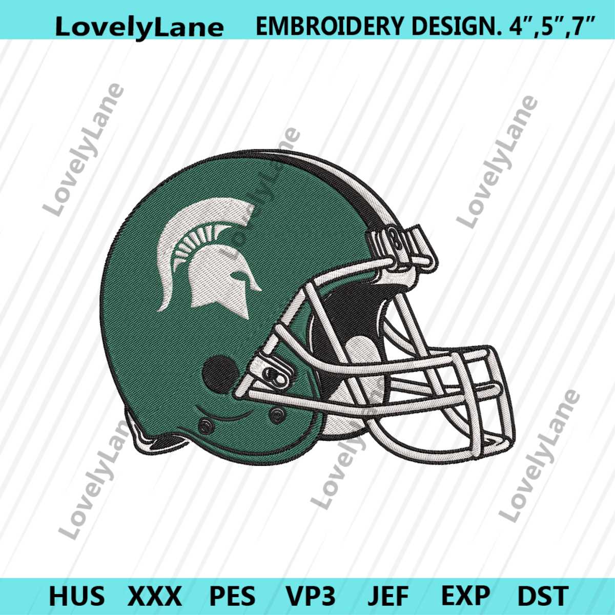 Michigan State Spartans Helmet Embroidery Digitizing Instant | Inspire ...
