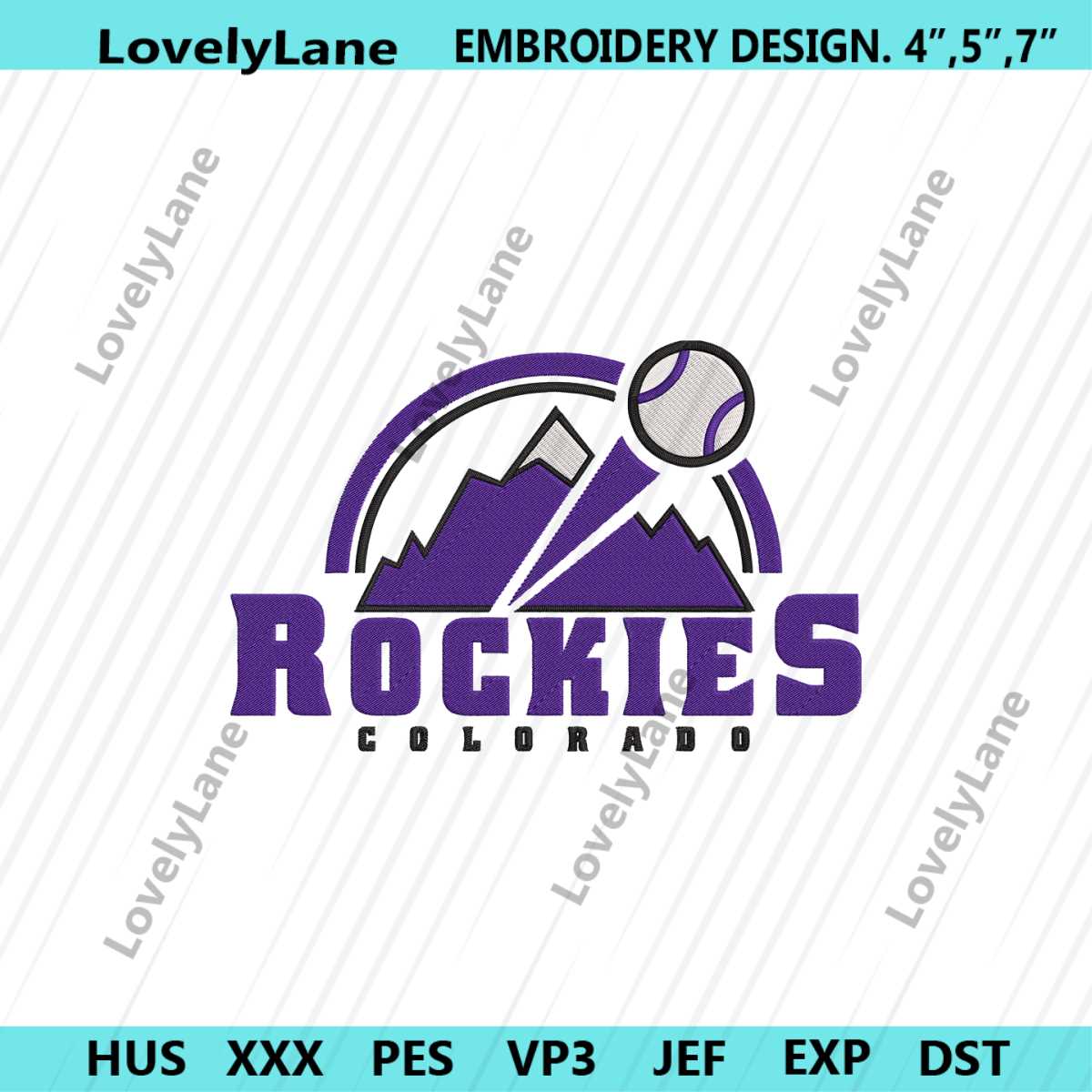 Colorado Rockies BAseball Blue Logo Machine Embroidery Digit - Inspire ...