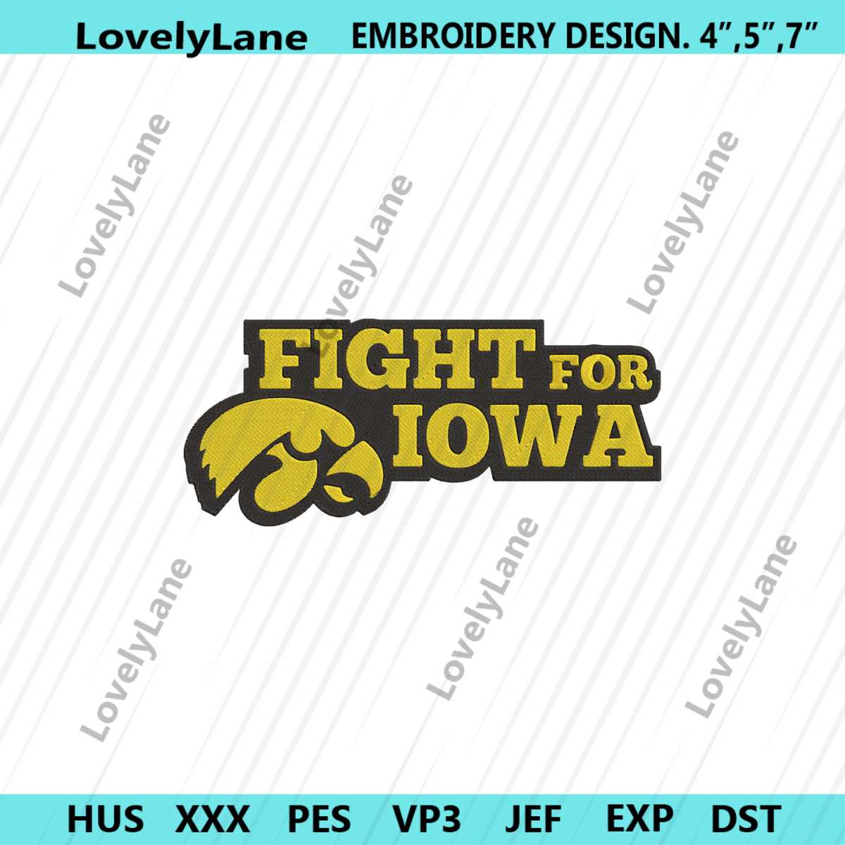 Fight For Iowa Hawkeyes Logo Embroidery, Iowa Hawkeyes Machi | Inspire ...