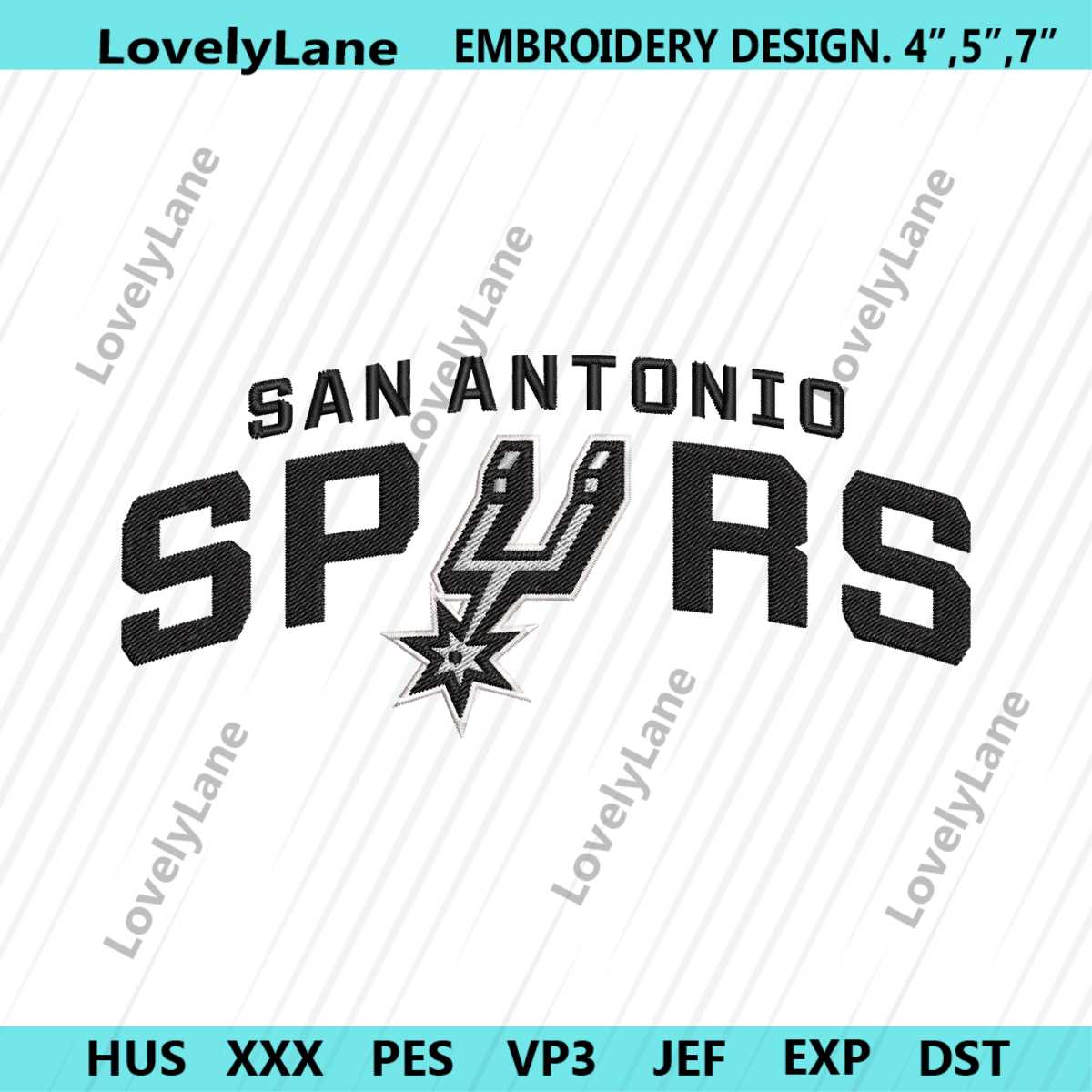 San Antonio Spurs Wordmark Logo Embroidery Instant, San Anto | Inspire ...