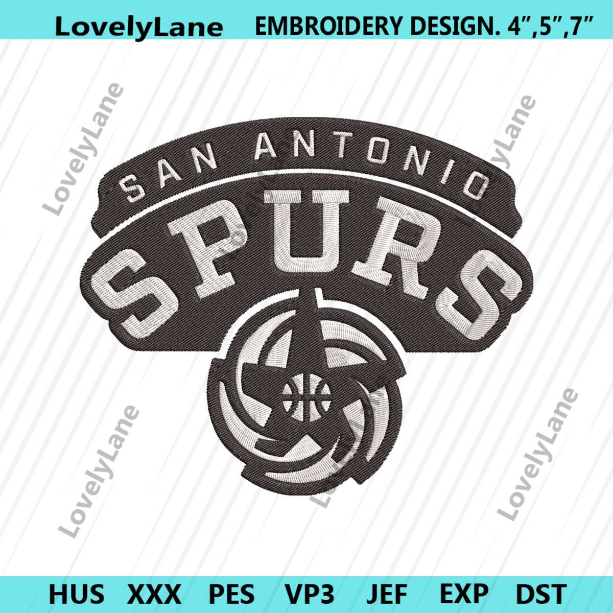 San Antonio Spurs Logo Machine Embroidery Files, San Antonio | Inspire ...
