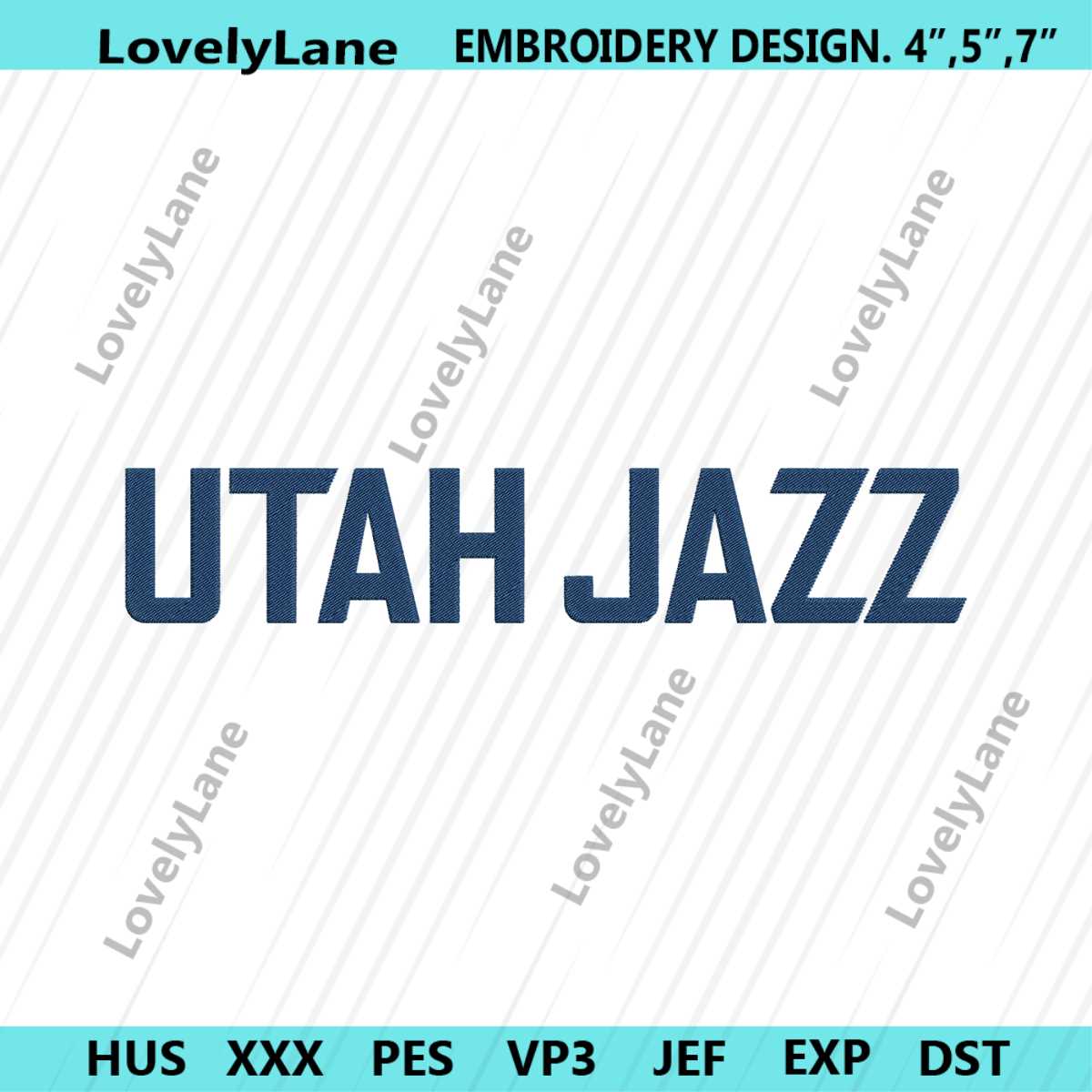 Utah Jazz Wordmark Logo Embroidery Instant Files, Utah Jazz | Inspire ...