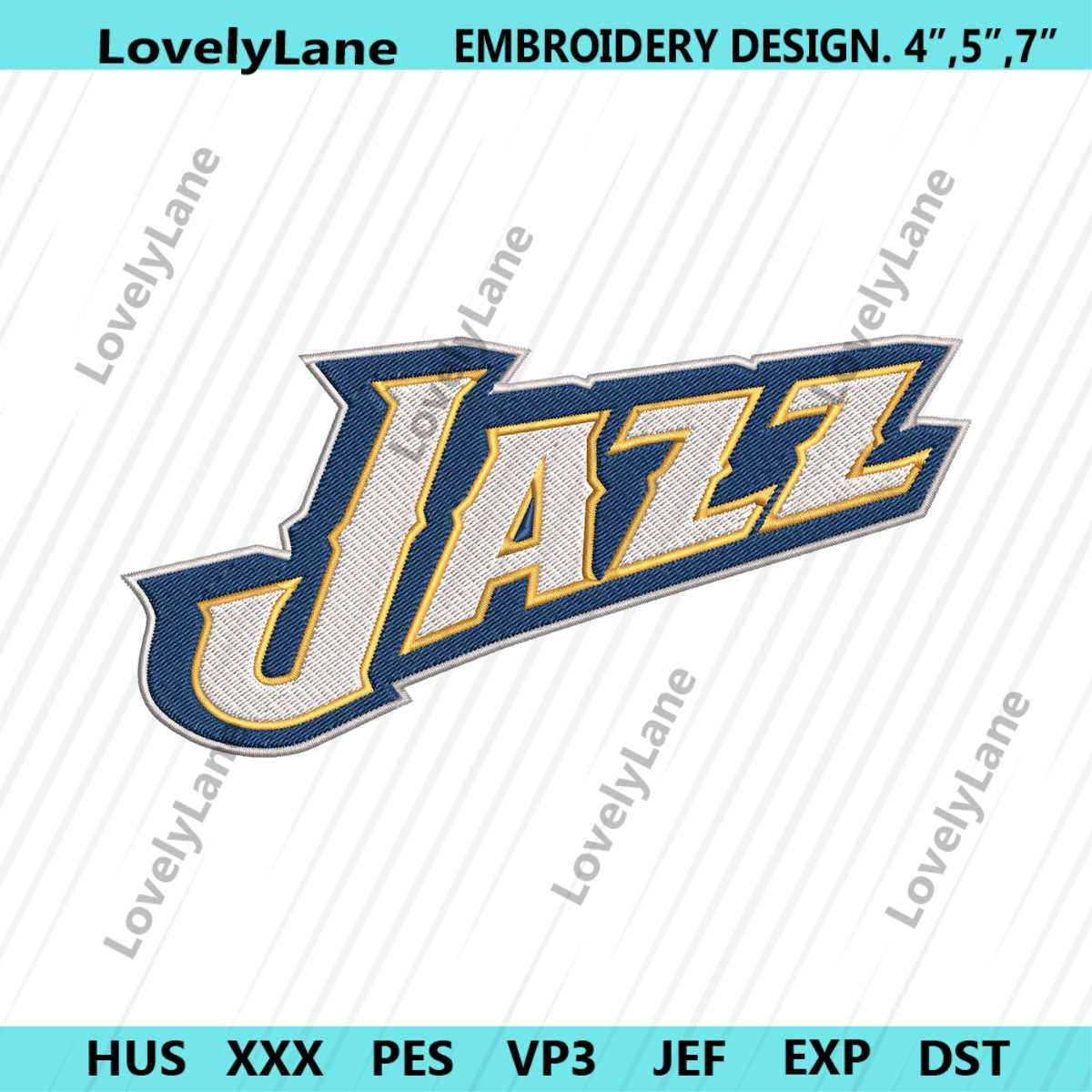 Utah Jazz Wordmark Logo Embroidery Instant Files, Utah Jazz | Inspire ...