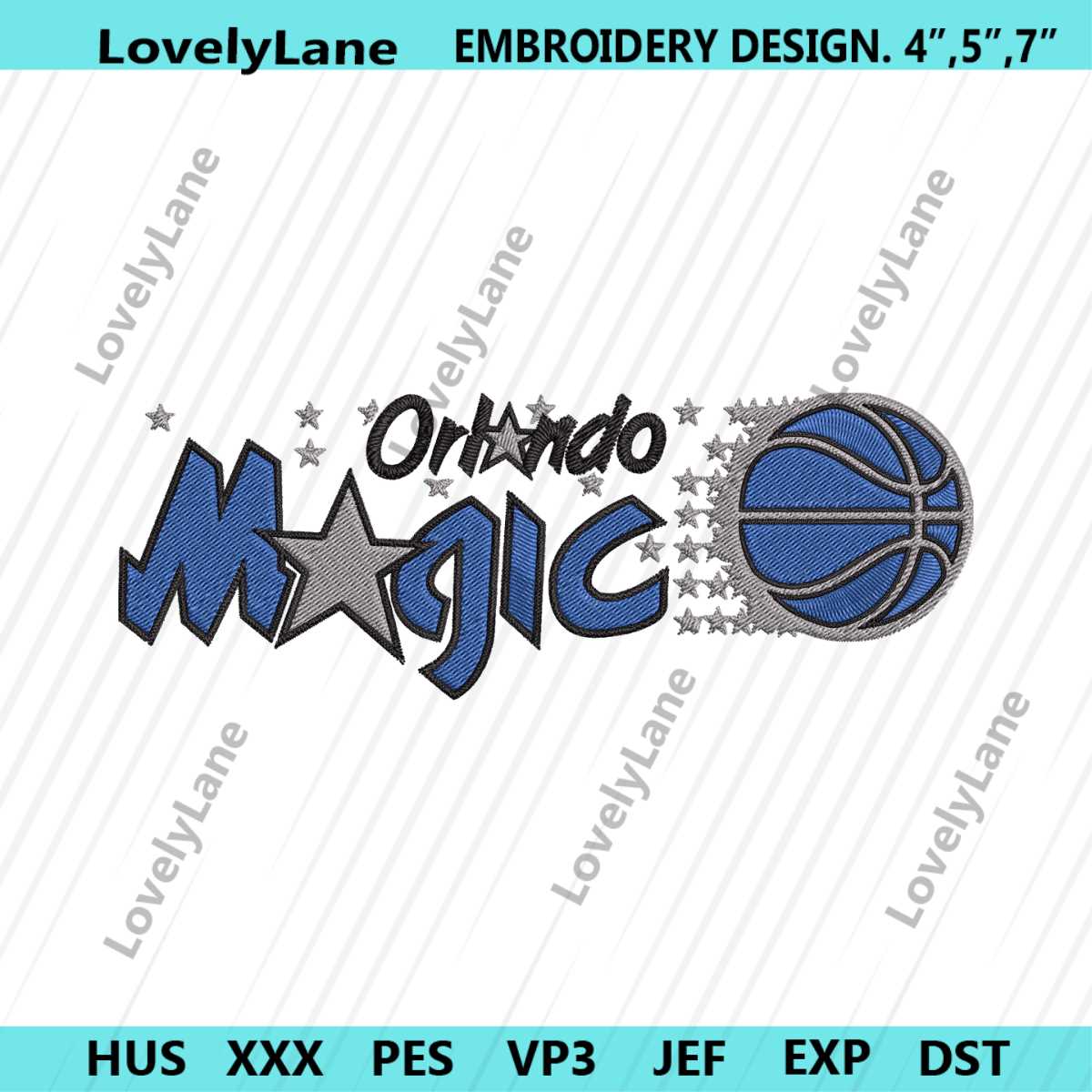 NBA Orlando Symbol Machine Embroidery File Downloads, Orland | Inspire ...