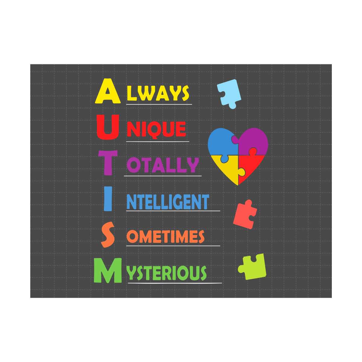 Autism Letter Svg, Puzzle Piece Svg | Inspire Uplift