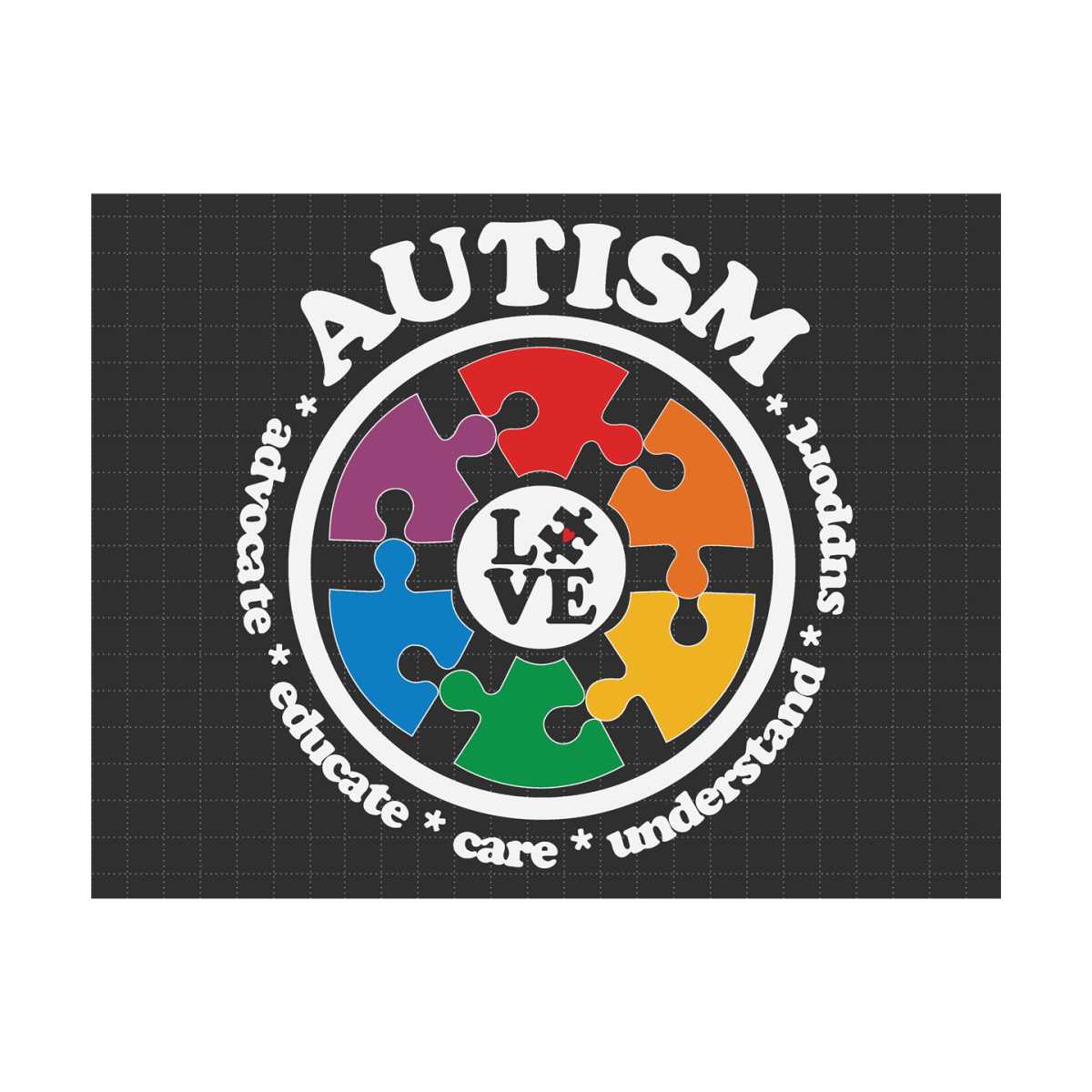 Autism Puzzle Wheel Svg, Autism Heart Puzzle Svg | Inspire Uplift