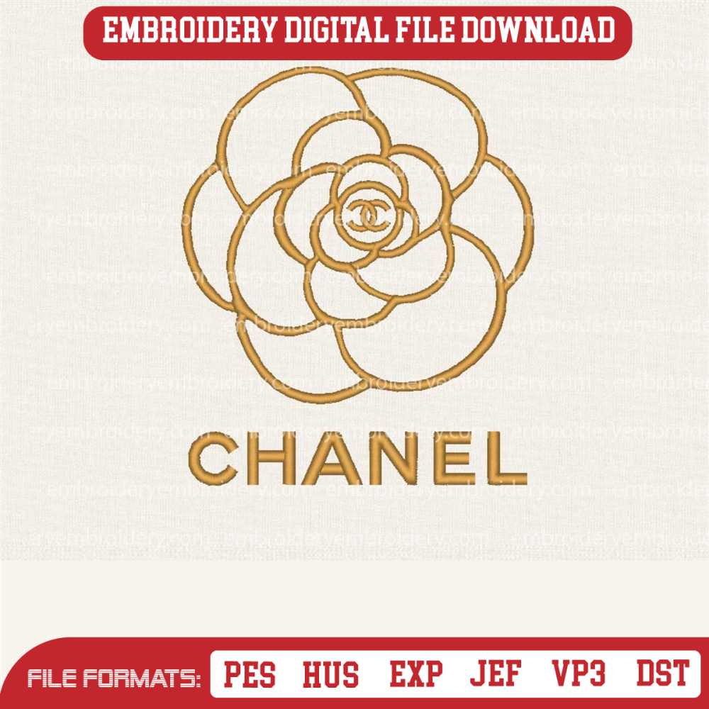 Chanel flower logo camellia machine embroidery designs downl | Inspire ...