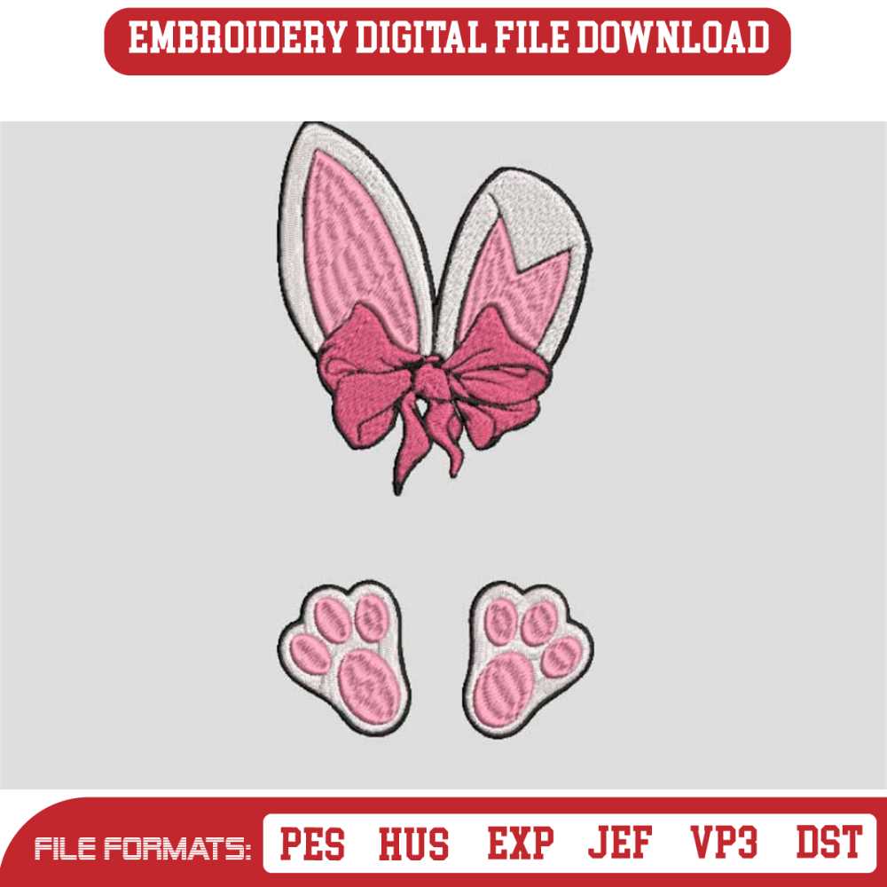 Easter Bunny Embroidery Designs, Pink Bunny Embroidery Desig - Inspire ...