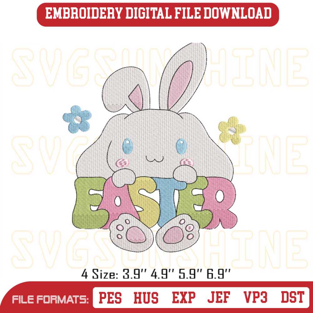 Kawaii Cinnamoroll Easter Bunny Embroidery Designs | Inspire Uplift