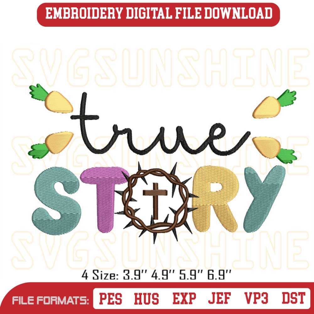 True Story Embroidery Design, Easter Christian Embroidery De - Inspire ...
