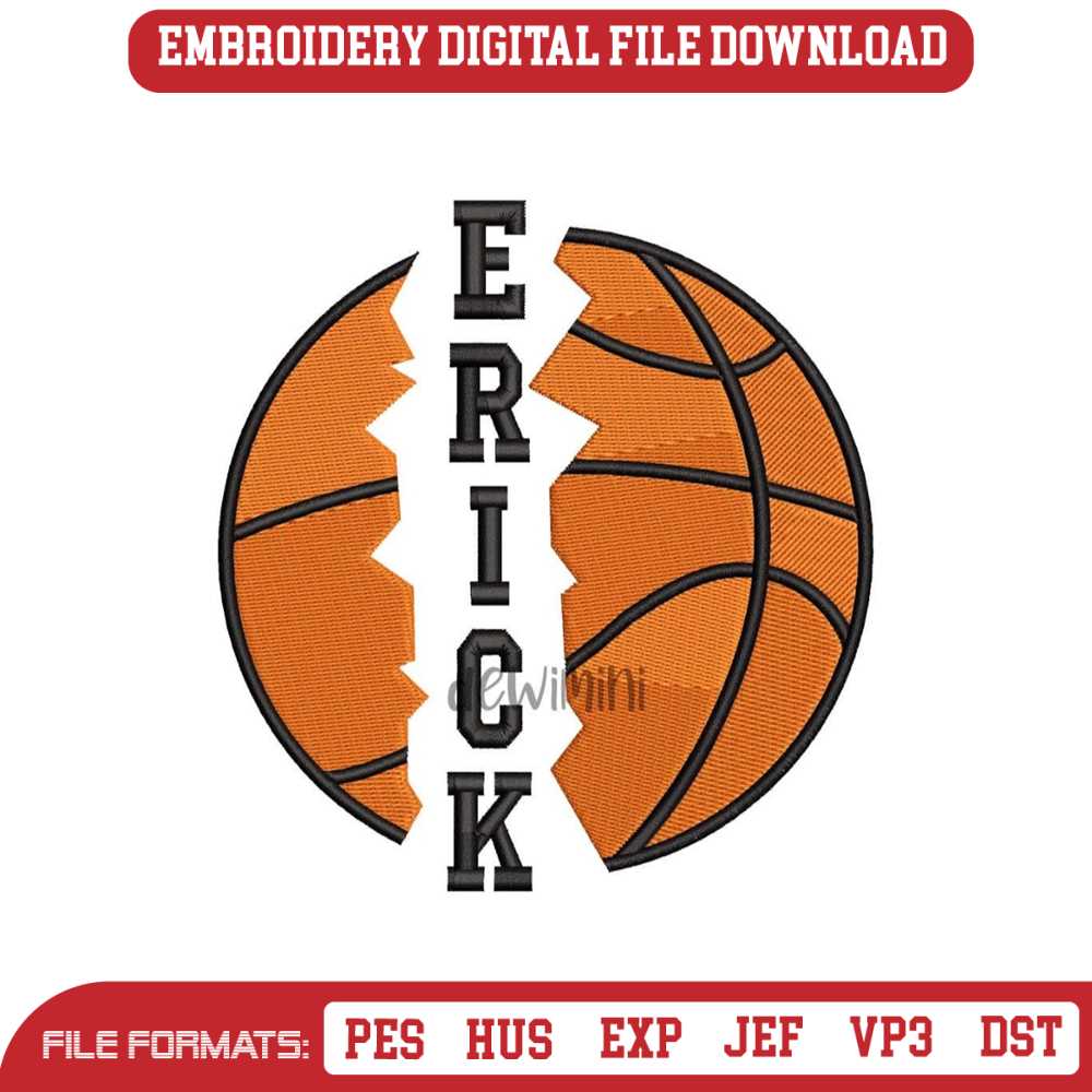 Basketball split name with outline Embroidery Design, Basket | Inspire ...