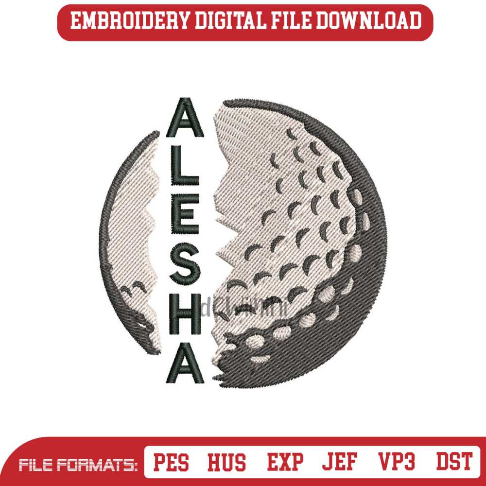 Golf split name Vertical Embroidery Design, Golf Embroidery, | Inspire ...