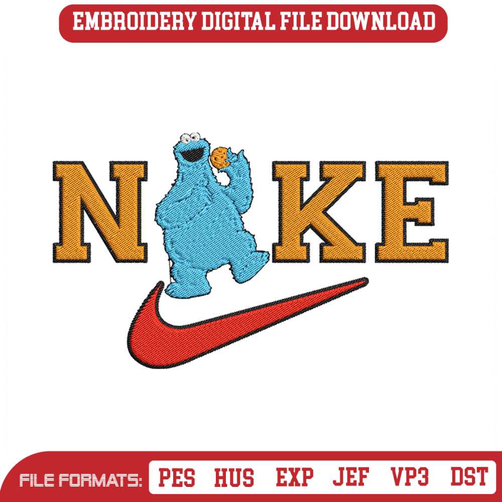 Nike Cookie Monster Embroidery Designs File Nike Machine Emb | Inspire ...