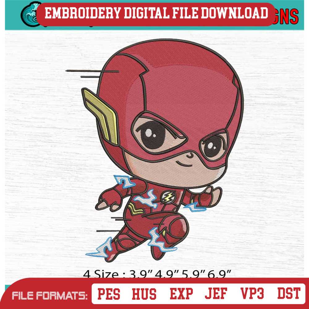 The Flash Chipi Spider Man Batman Superhero Machine Embroide | Inspire ...