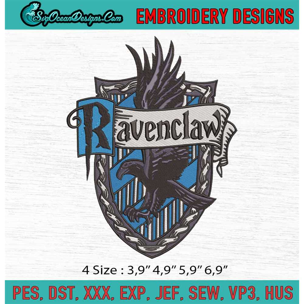 Ravenclaw Crest Harry Potter Machine Embroidery Digitizing D | Inspire Uplift