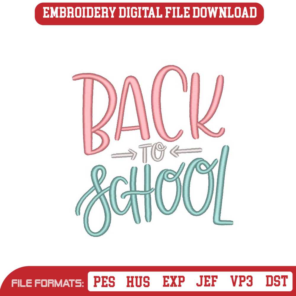 Back to School Machine Embroidery Design Download, 4 | Inspire Uplift