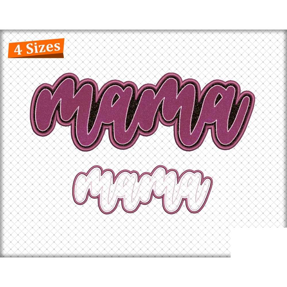 Mama Applique Embroidery, MAMA Embroidery Design Download, 2 | Inspire ...
