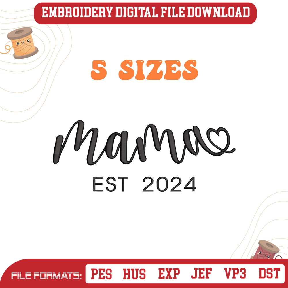 MAMA Embroidery Design 5 Sizes, Mama Machine Embroidery Desi | Inspire ...