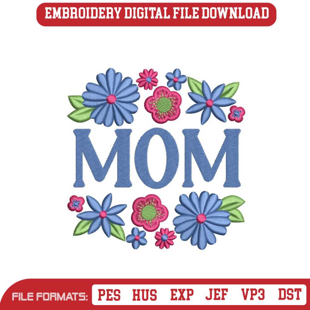 Mom embroidery design, 3 sizes, Instant download | Inspire Uplift