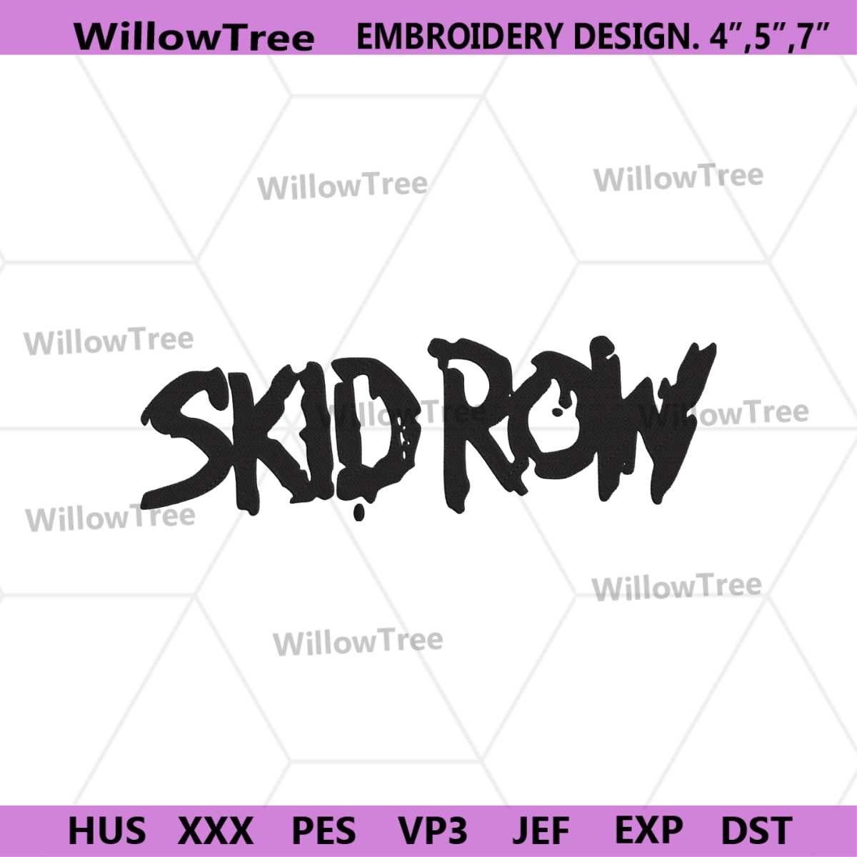 Skid Row Logo Rock Band Embroidery Design Download File | Inspire Uplift
