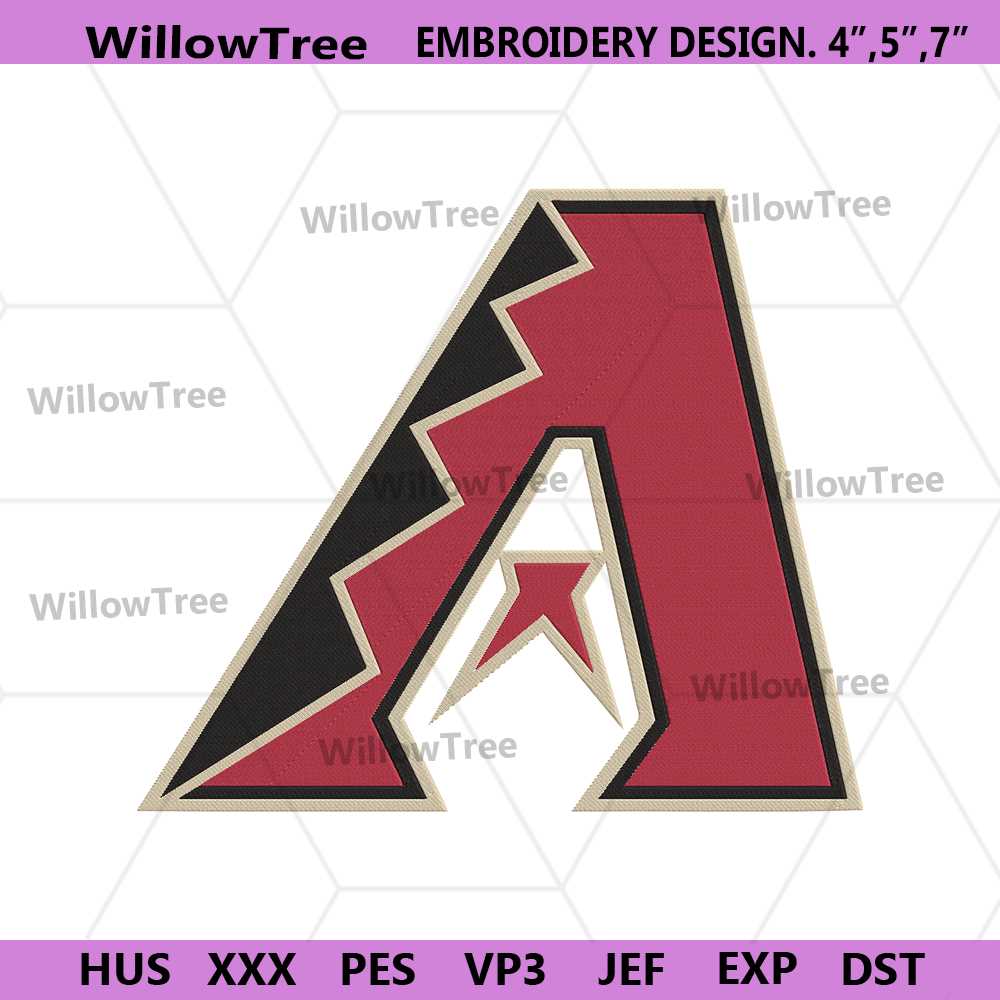 Diamondbacks logo MLB Embroidery Design | Inspire Uplift