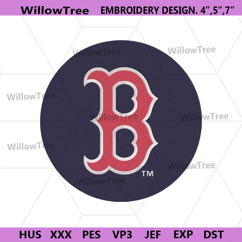 Boston Red Sox Letter B Circle Logo Machine Embroidery Digit | Inspire ...