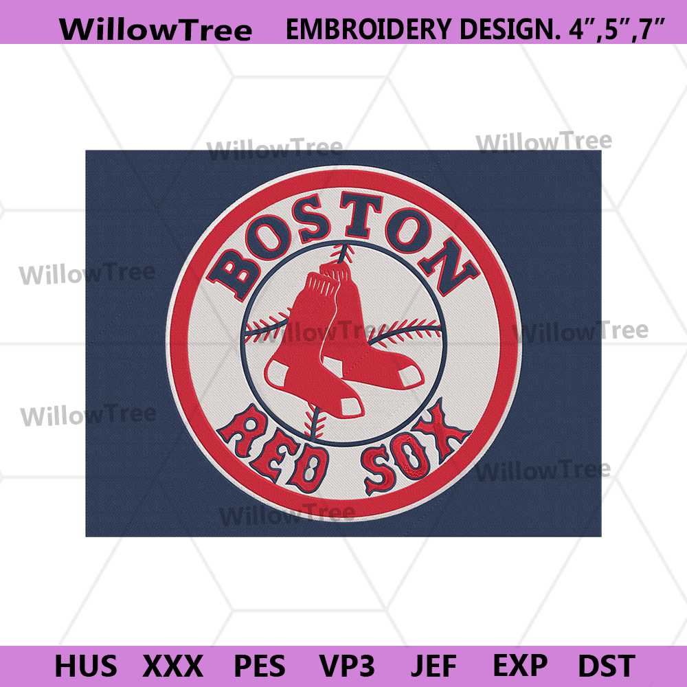 Boston Red Sox Baseball Circle Logo Embroidery Instant Downl | Inspire ...