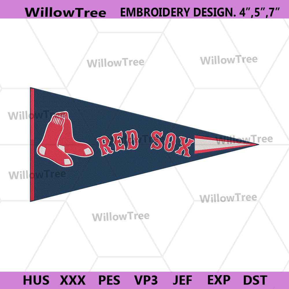 Boston Red Sox Mini Pennant Logo Embroidery Design Download | Inspire ...
