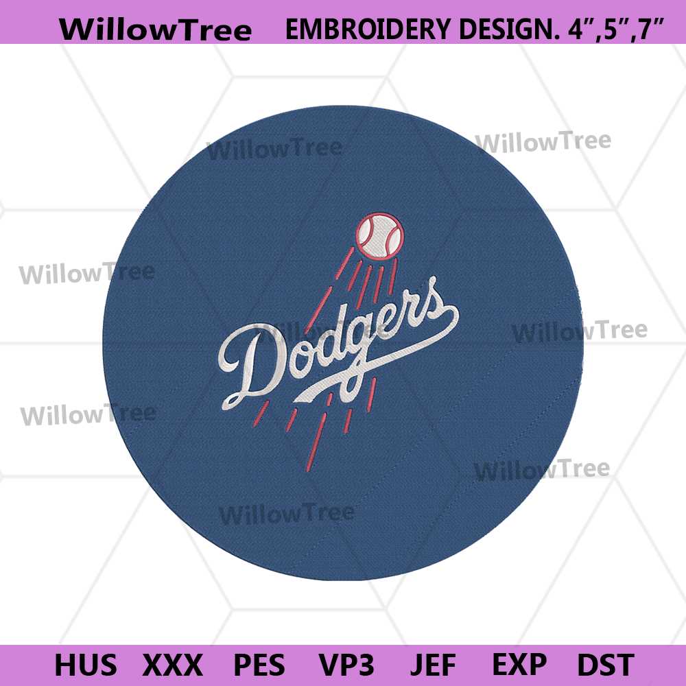 LA Dodgers Logo Embroidery Files, MLB Dogers Embroidery Desi | Inspire ...