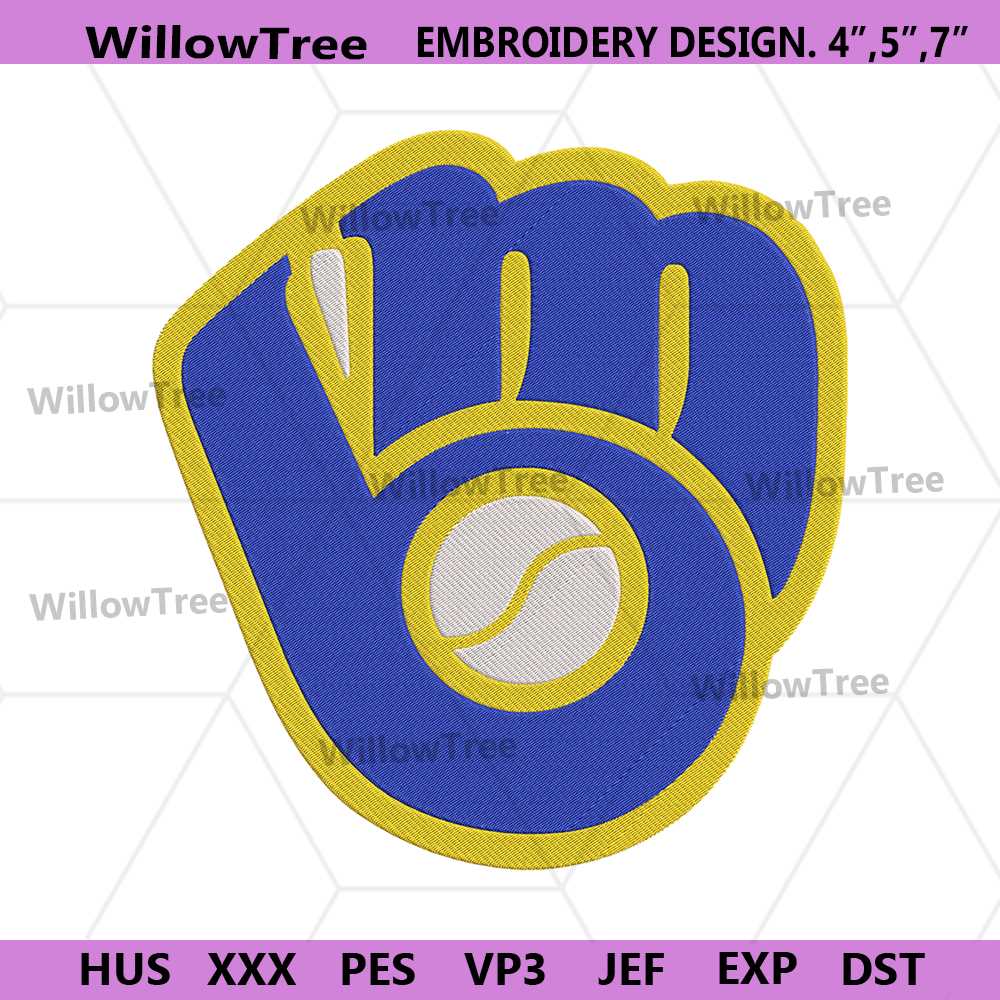Milwaukee Brewers Cap Logo Embroidery Design, MLB Baseball T | Inspire ...