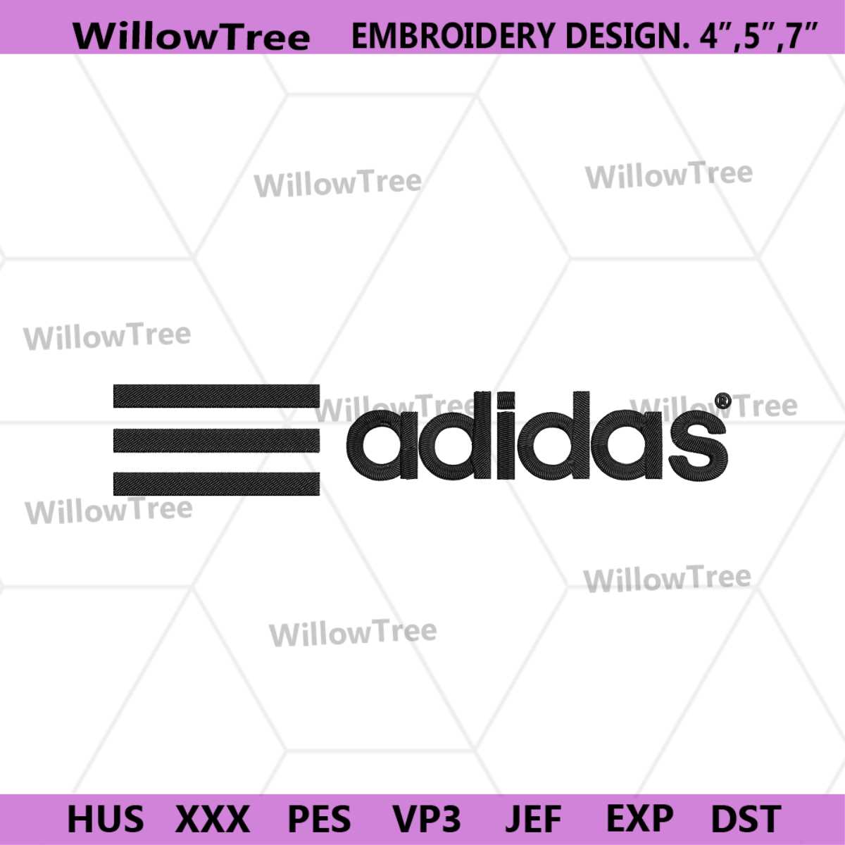 Adidas Black Three Lines Logo Embroidery Design Download | Inspire Uplift