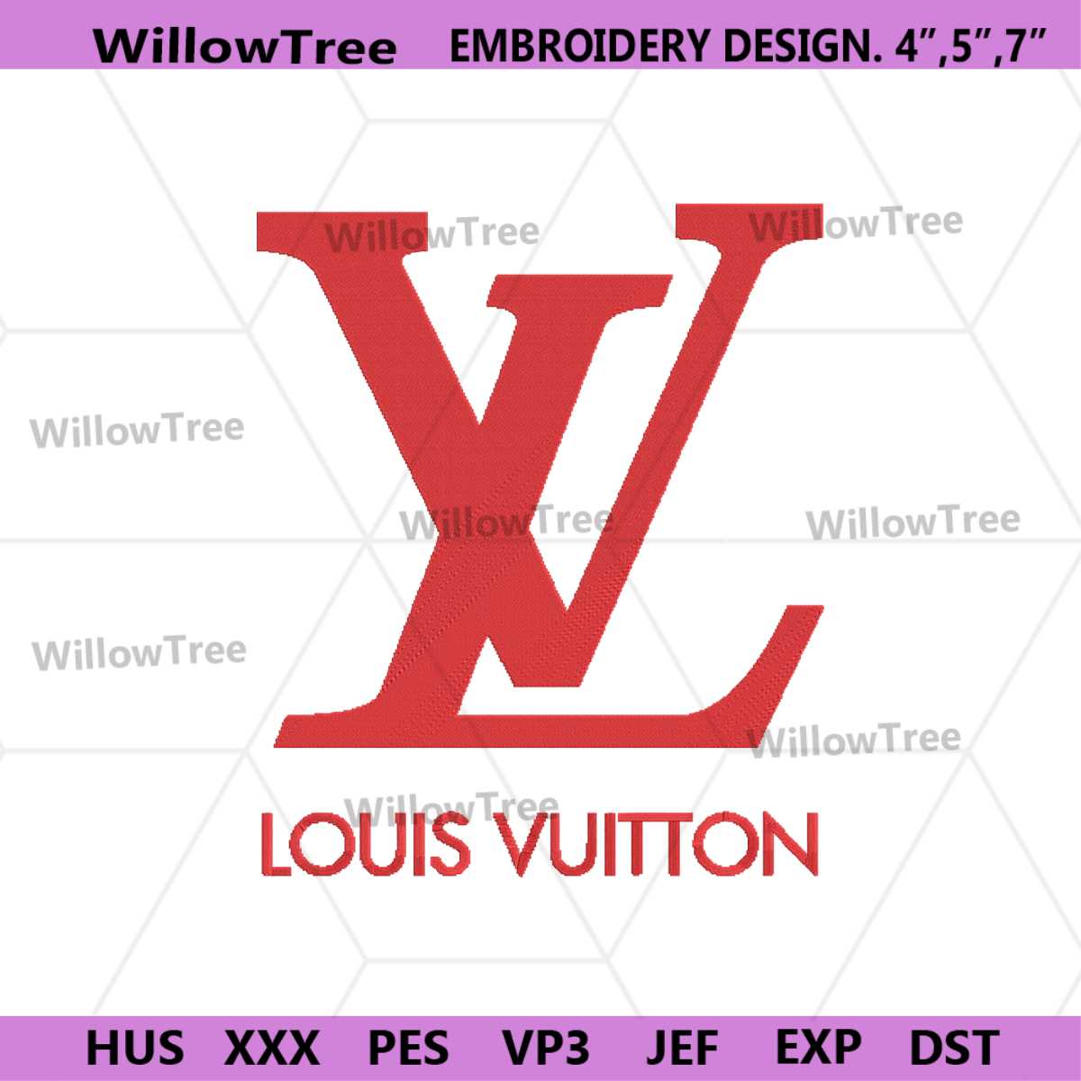 Louis Vuitton Red Logo Embroidery Design Download | Inspire Uplift
