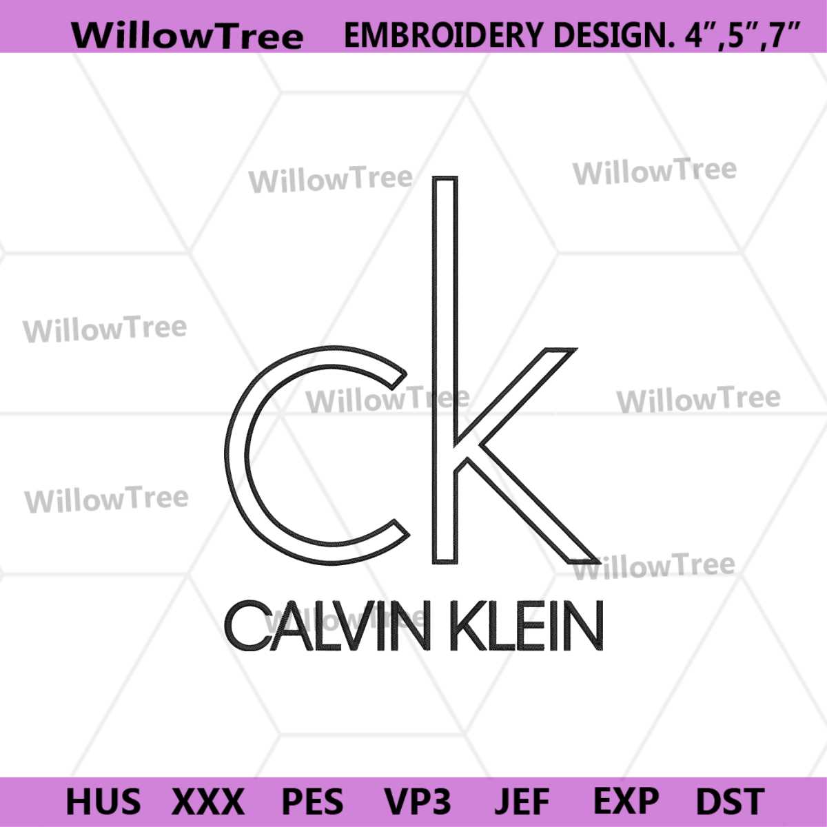 Calvin Klein CK Outlines Logo Embroidery Instant Download | Inspire Uplift
