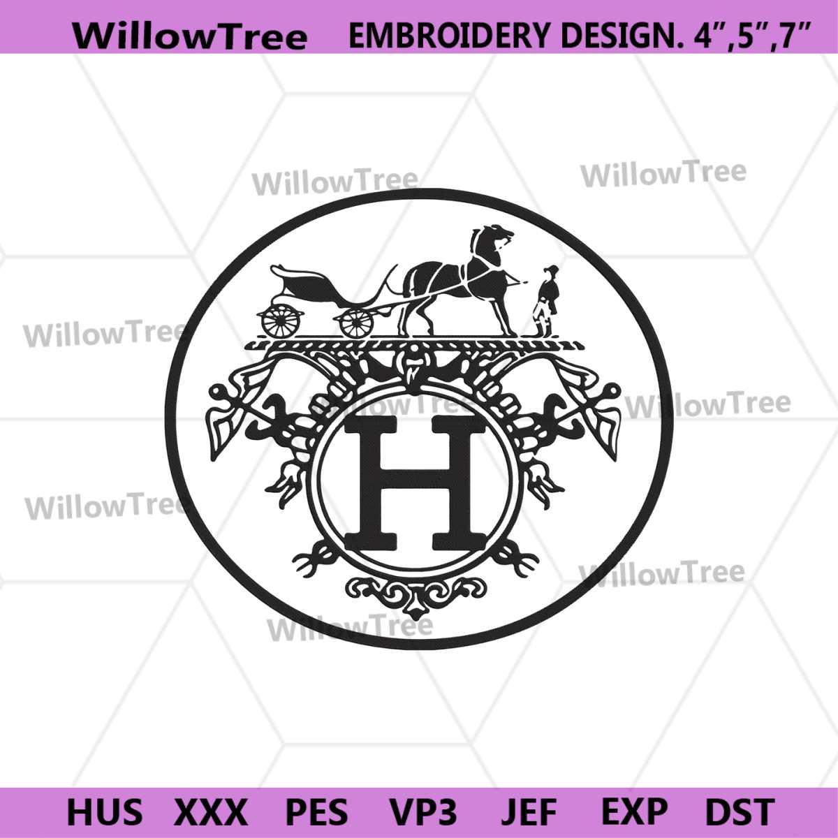 Hermes Basic Brand Logo Embroidery Instant Download | Inspire Uplift