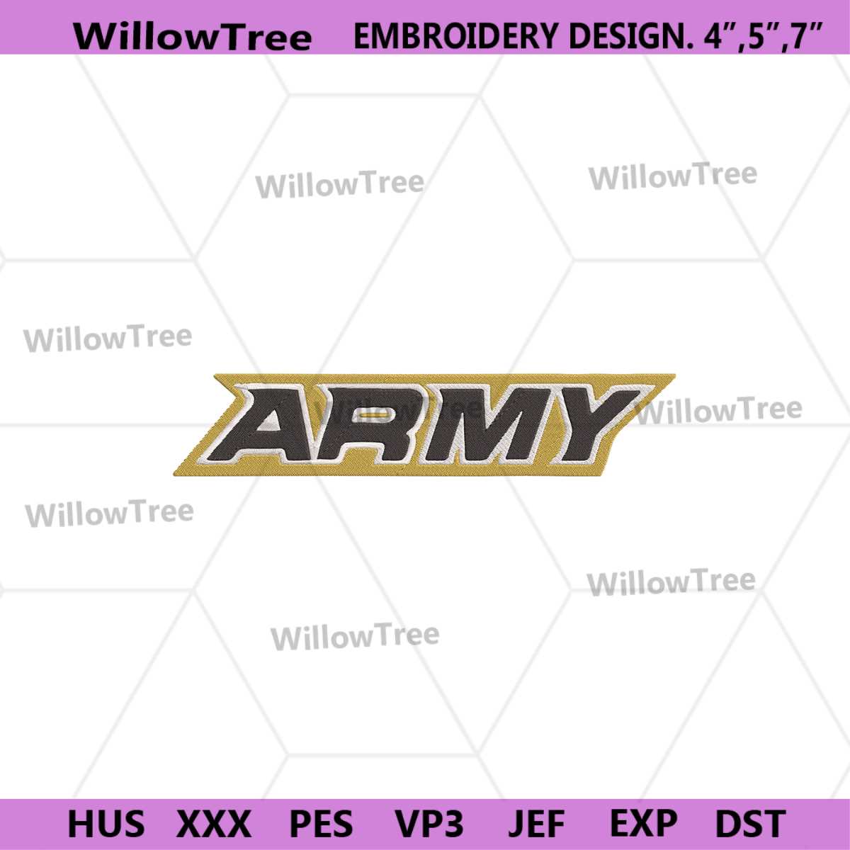 NCAA Army Wordmark Logo Machine Embroidery, Army Black Night | Inspire ...