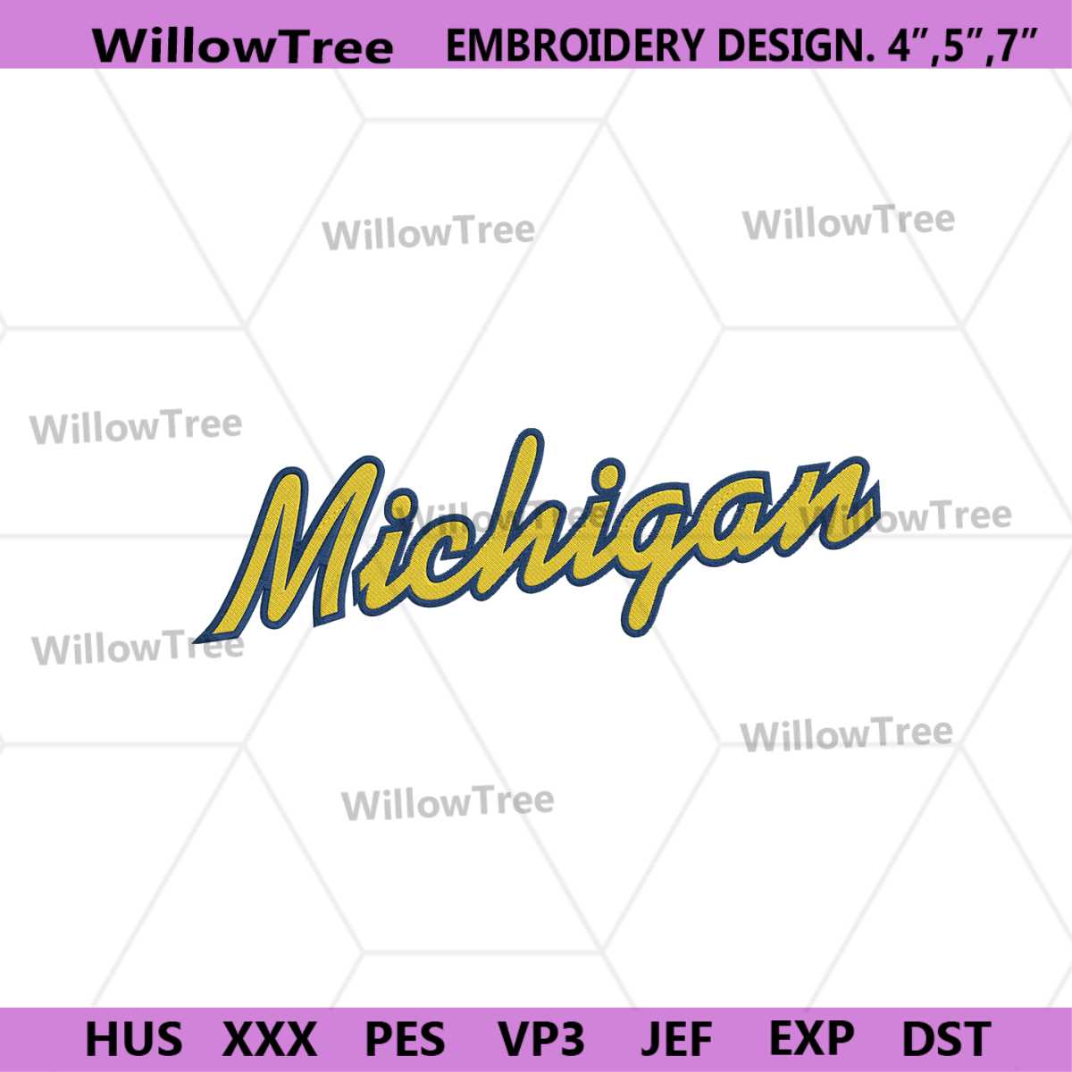 Michigan Wordmark Logo Machine Embroidery, Michigan Wolverin | Inspire ...