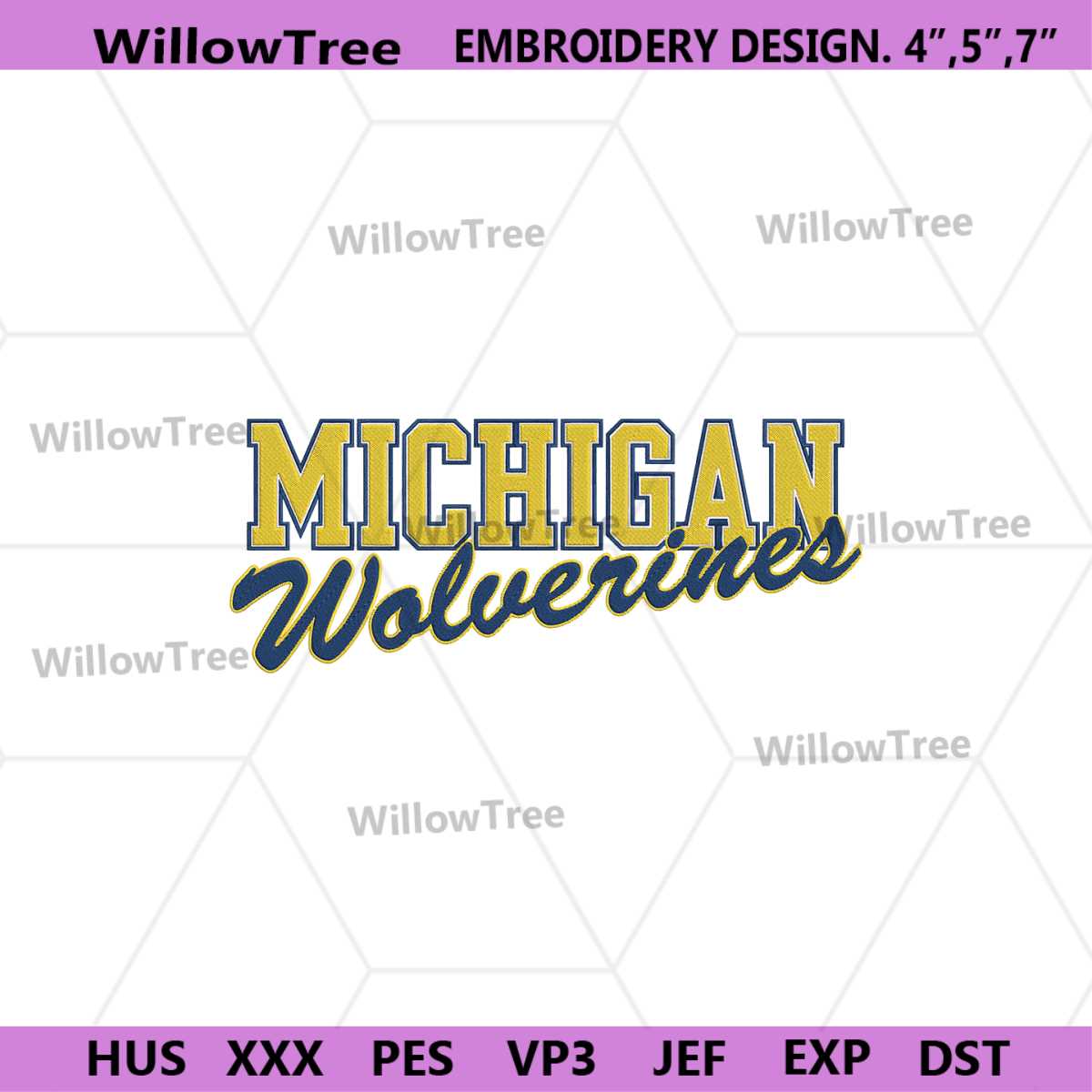 Michigan Wolverines Wordmark Logo Machine Embroidery, Michig | Inspire ...