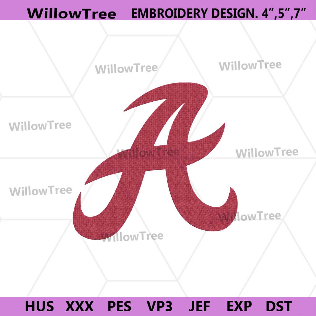 Alabama Crimson Tide Wordmark Logo Machine Embroidery, Alaba | Inspire ...