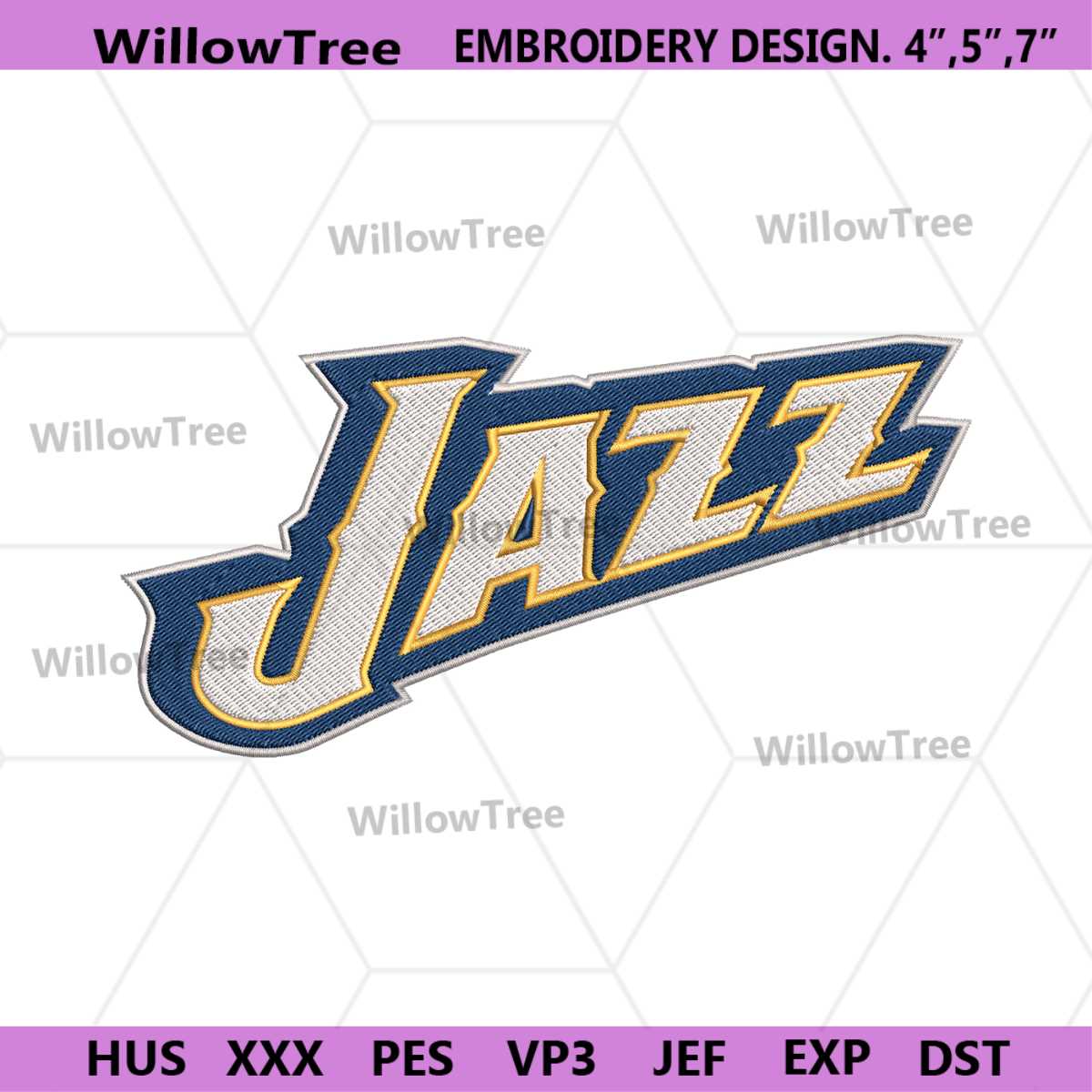 Utah Jazz Wordmark Logo Embroidery Instant Files, Utah Jazz | Inspire ...