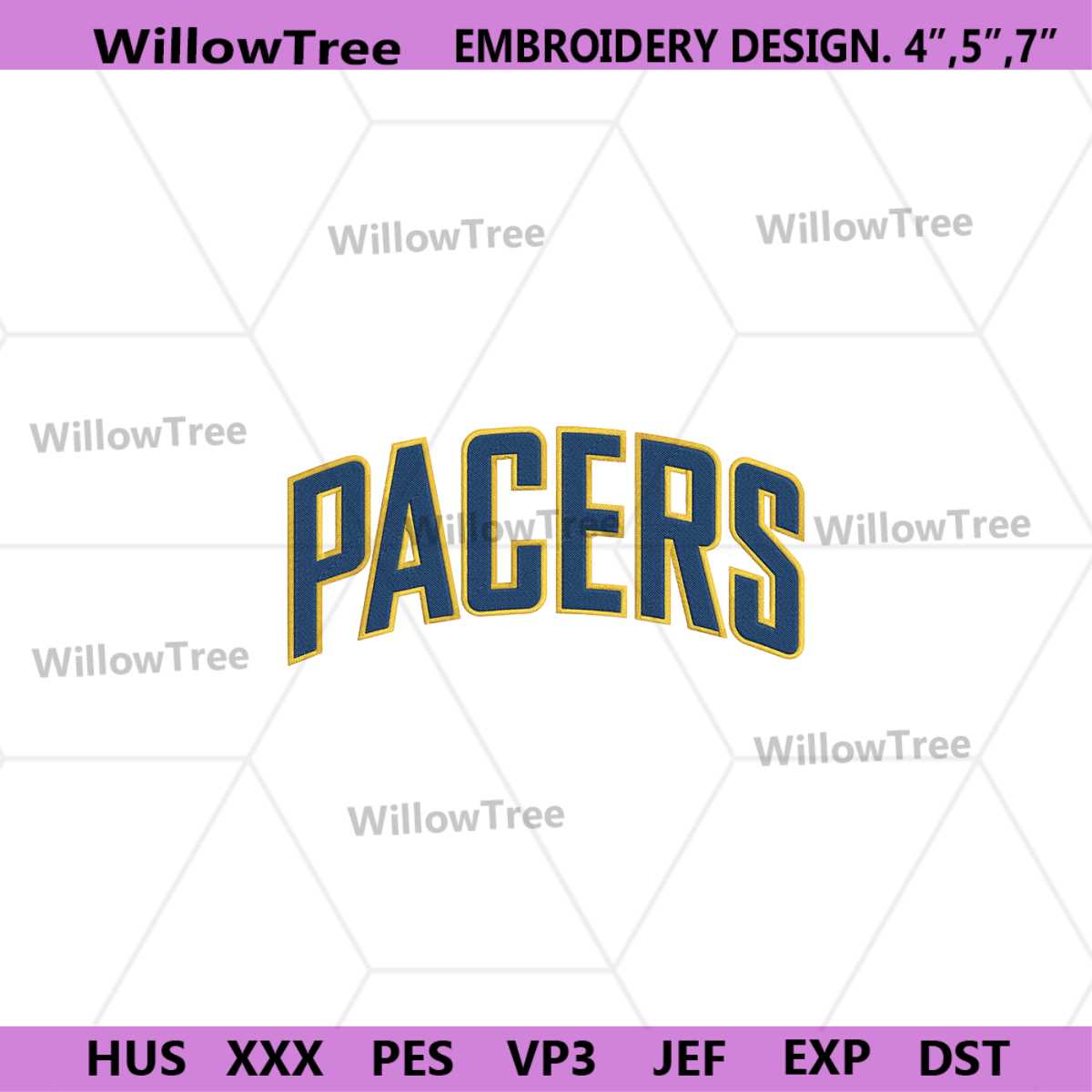 Indiana Pacers Wordmark Logo Embroidery Design File, NBA Ind | Inspire ...
