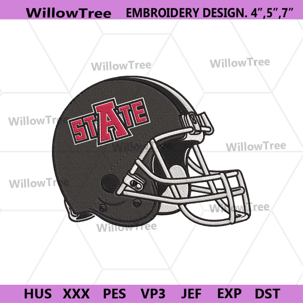 Arkansas State Red Wolves Helmet Machine Embroidery Design | Inspire Uplift