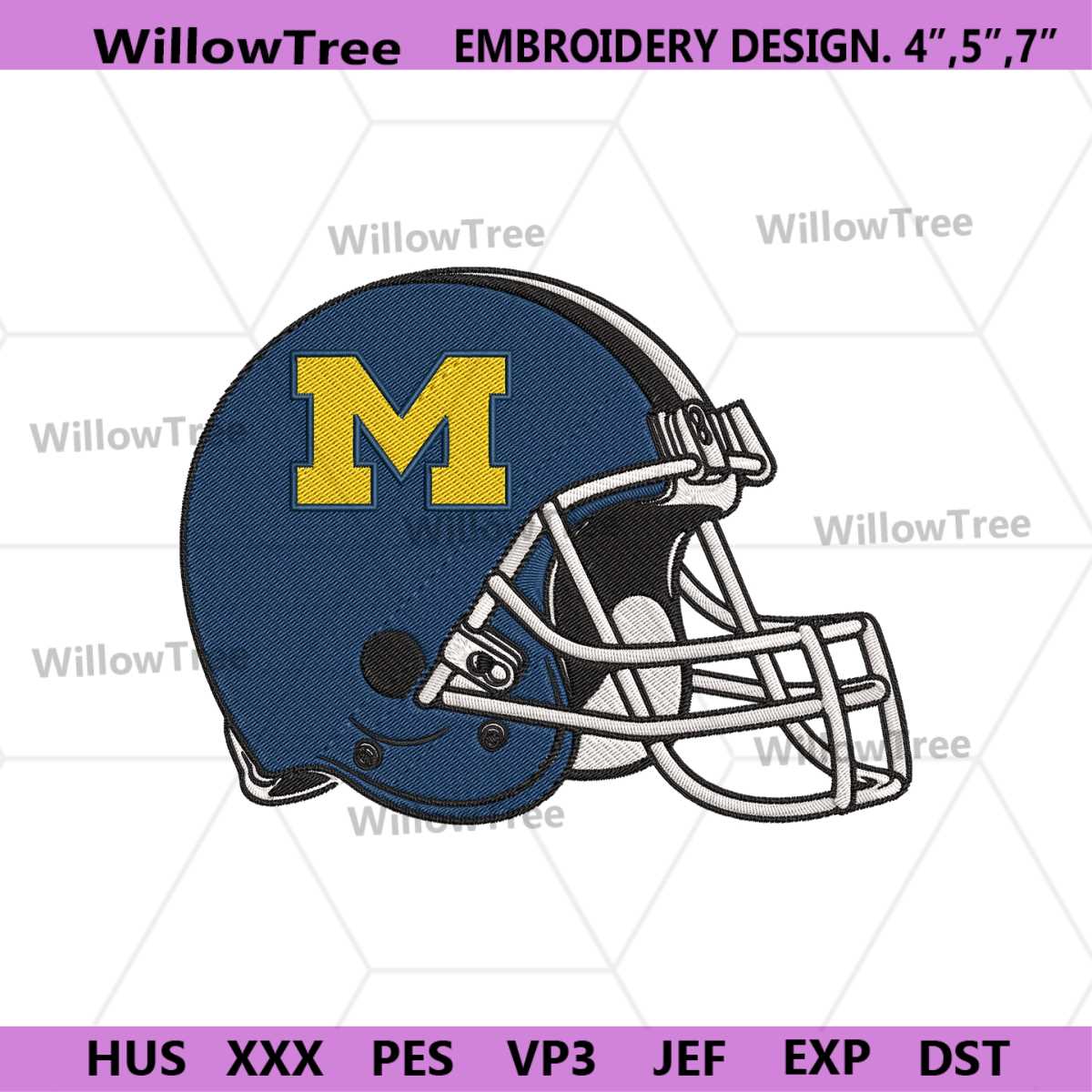 Michigan Wolverines Helmet Machine Embroidery Digitizing. | Inspire Uplift