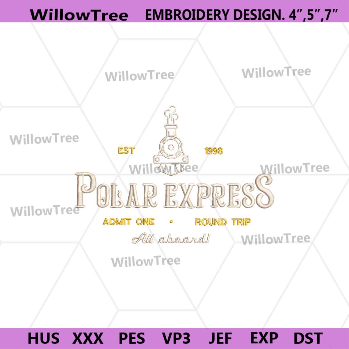Polar Express All Aboard Embroidery File Design, Polar Expre | Inspire ...
