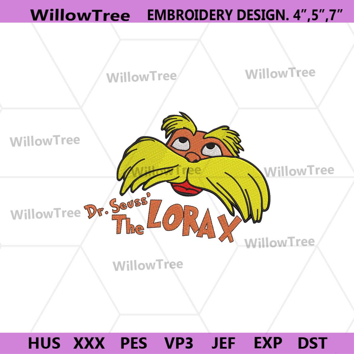 The Lorax Face Embroidery Instant Design, Dr Seuss The Lorax | Inspire ...