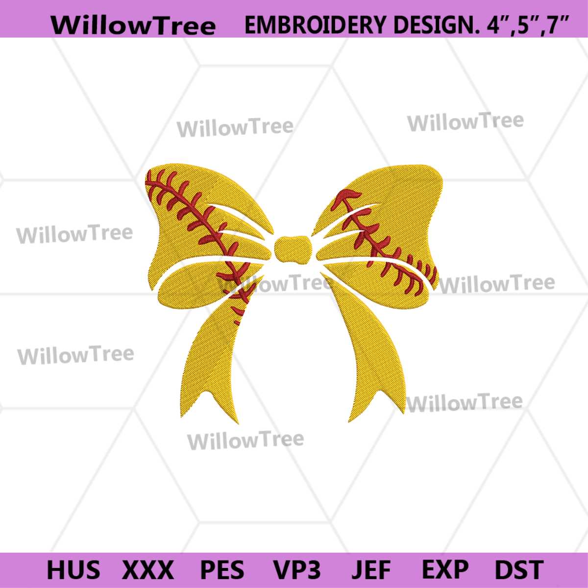 Softball Bow Embroidery Design Files, Softball Mom Embroider | Inspire ...